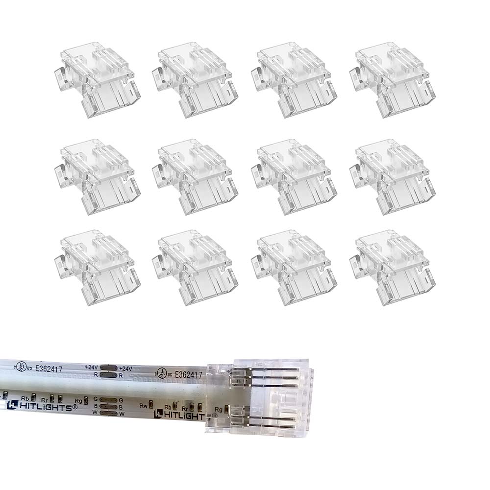 12mm 5 Pin RGBW Strip-to-Strip or Strip-to-Wire LED Connectors (12 Pac